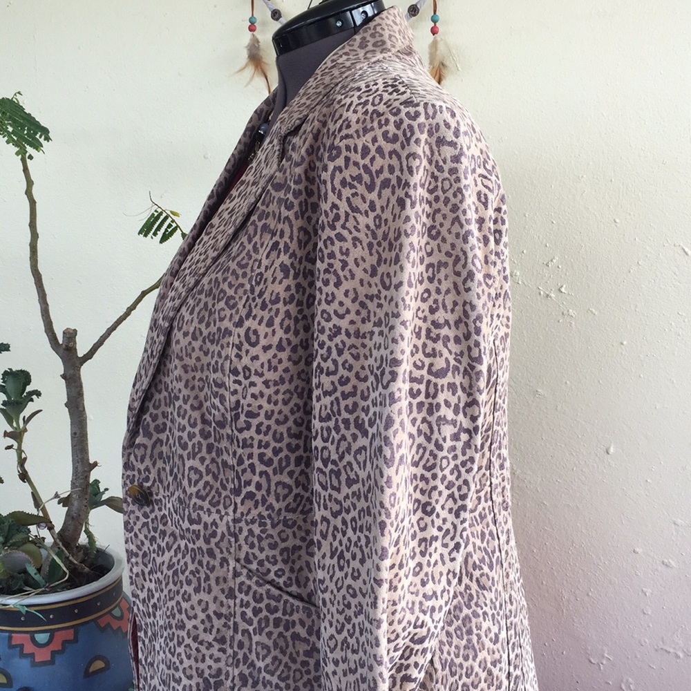 Leopard Print Leather Blazer - Gem